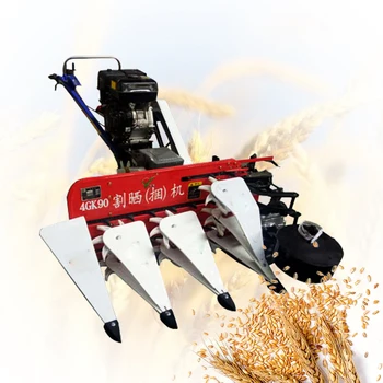 Mini Tractor Running Corn Reaper Binder/corn Harvesting And Bundling ...