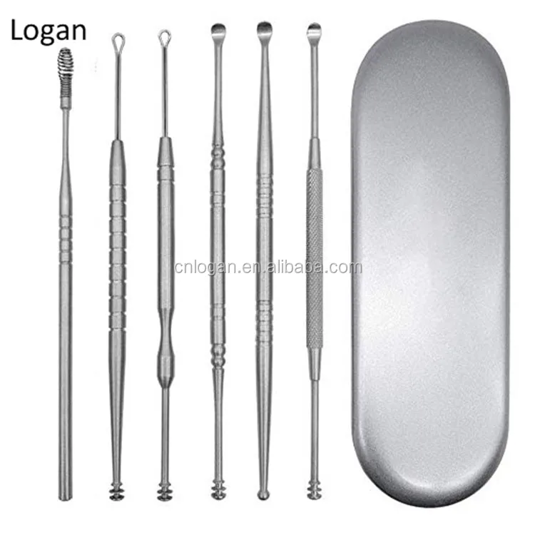 High Quality Stainless Steel Ear Cleaning Tools Kit 6 In 1 Earwax ...