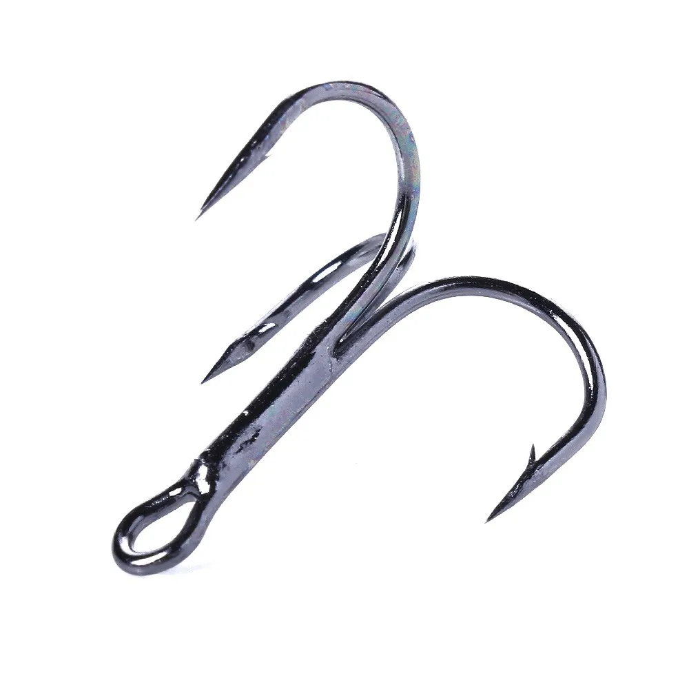 All Size High Carbon Steel Fishing Hook Fishhooks Durable Treble Hooks ...