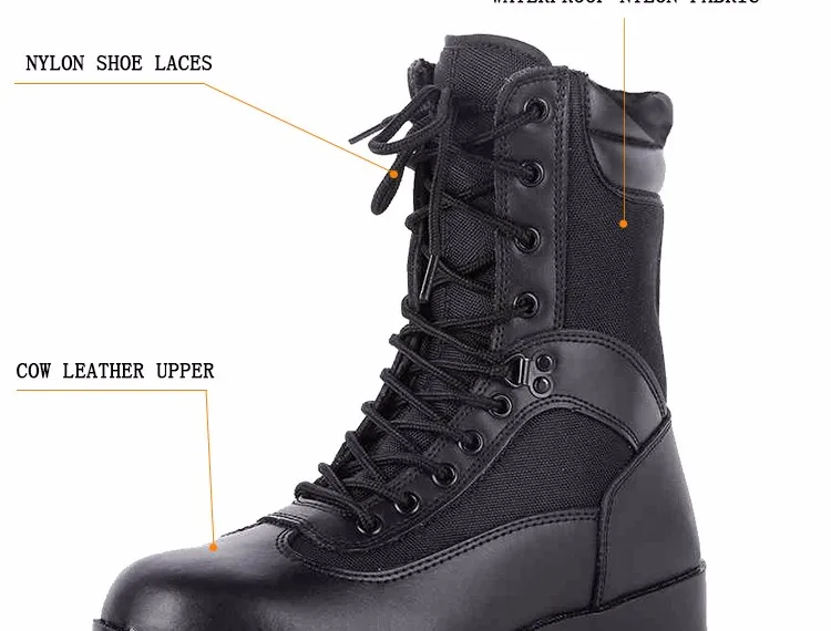 Combat Research Water-proof Steel Toe Tactical Boots In Black - Buy ...