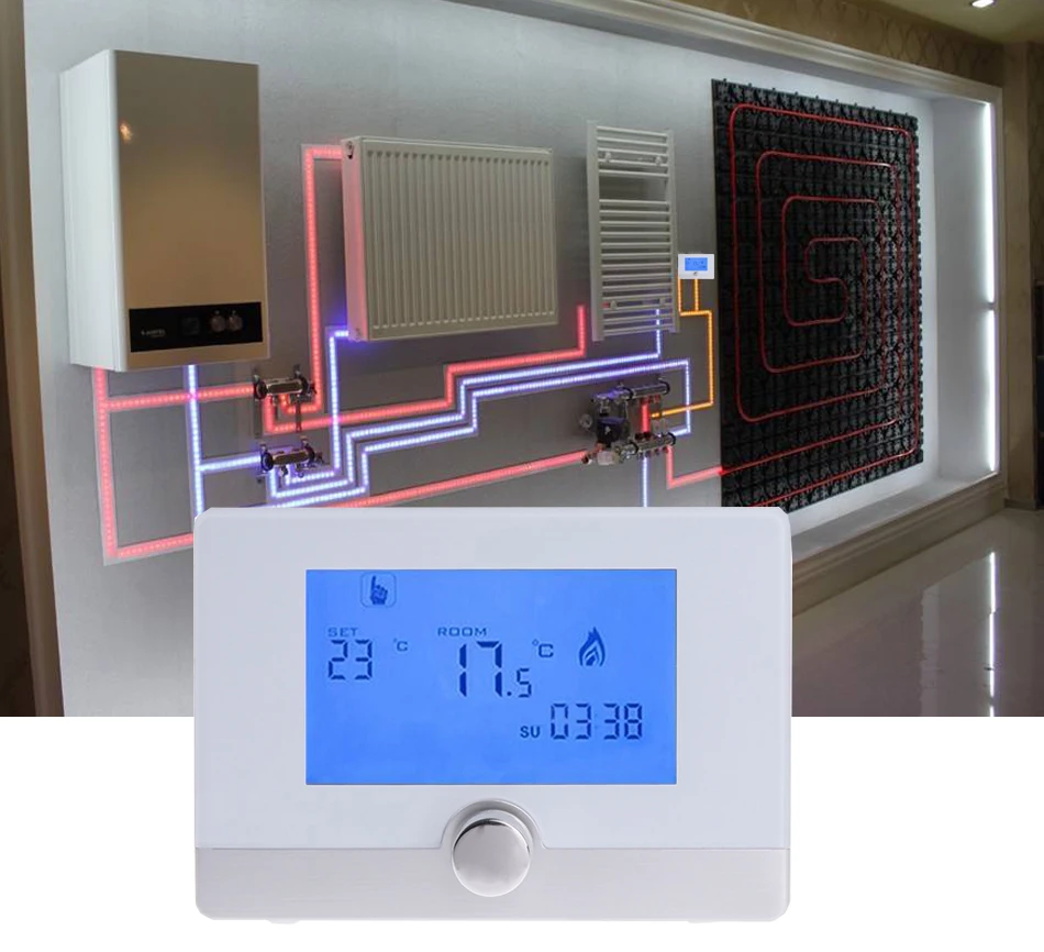 Hy04bw Battery Operated Thermostat / Boiler Room Thermostat Heating And ...