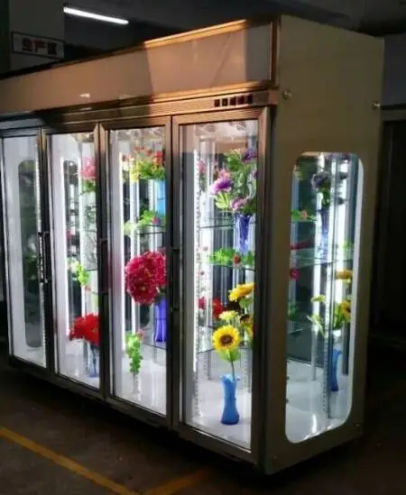 OEM Commercial Glass Door Used Flower Display Refrigerator