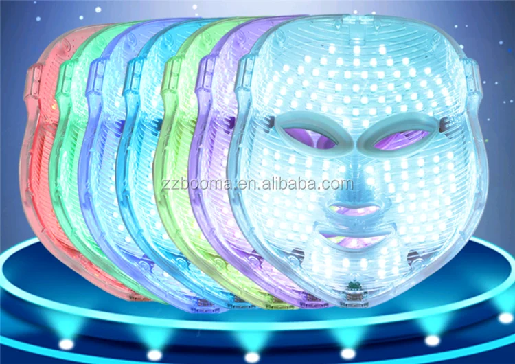 Red Led Light Facial Mask 7 Color Light Therapy Skin Care Photon Led ...