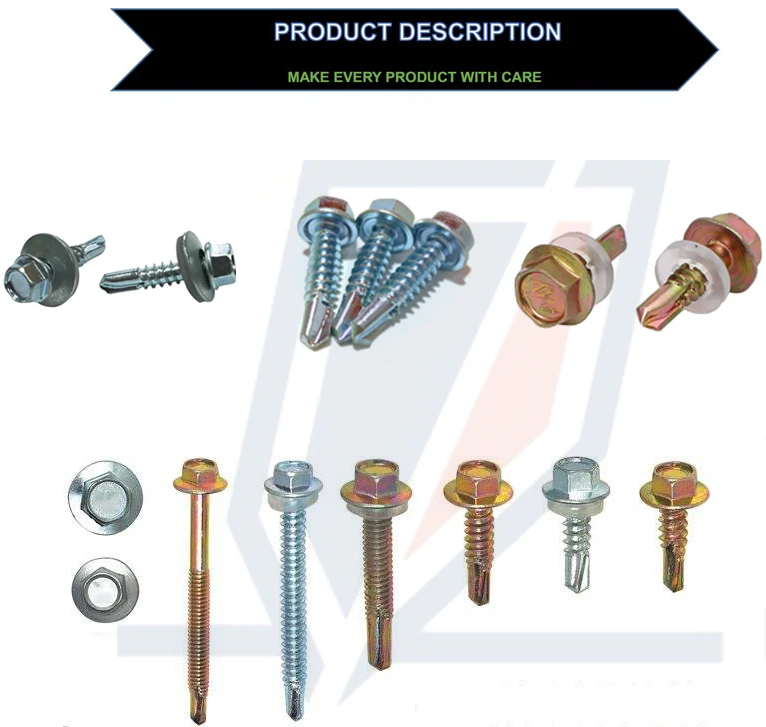 Colorful Nylon Hex Head Bsd Self Drilling Screw With Plastic Washer ...