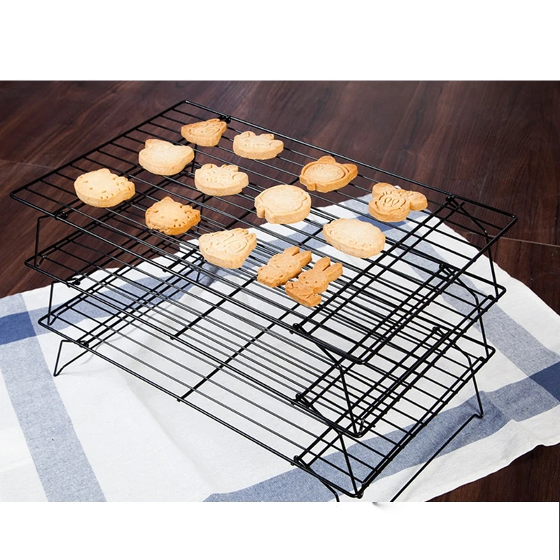 Carbon Steel 3 Tier Stackable Non-stick Bakery Bread Folding Cake ...