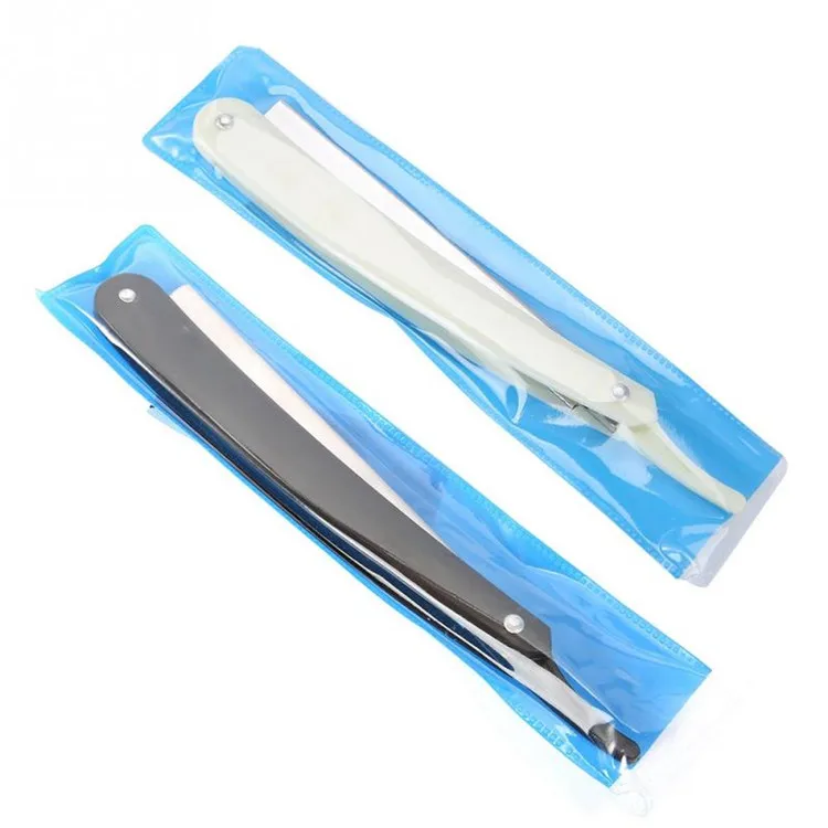 Plastic Handle Barber Straight Razor with Smooth Swing Lock Opener
