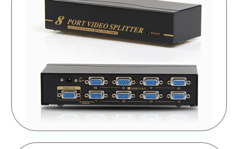 8 Port VGA Splitter Amplifier - Boost Signal for Multi Monitors
