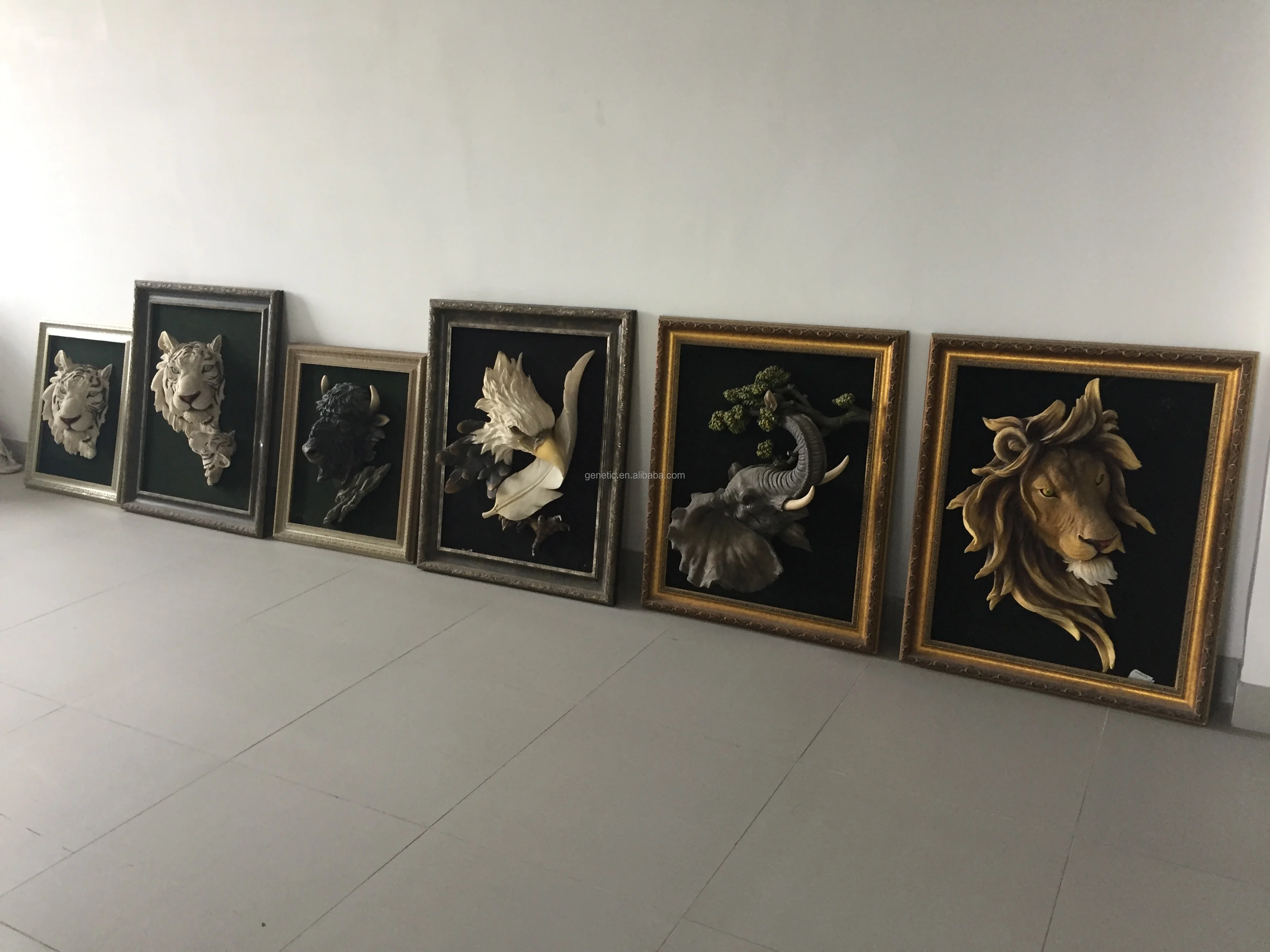 Custom Wood Color Resin Animal Lion Tiger Deer Wolf Horse Eagle Head ...