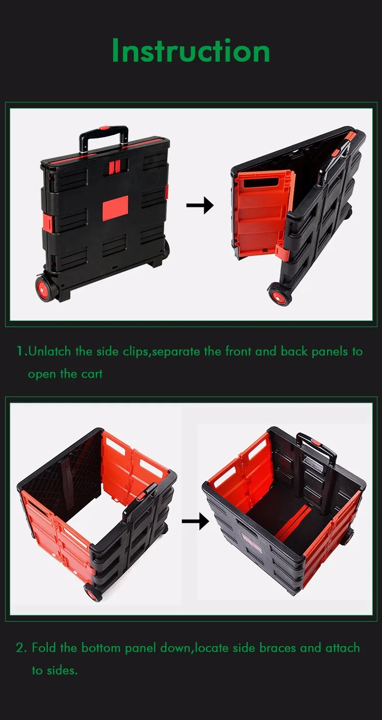 Aluminium Folding Crate Wheels - Sustainable Shopping Trolley