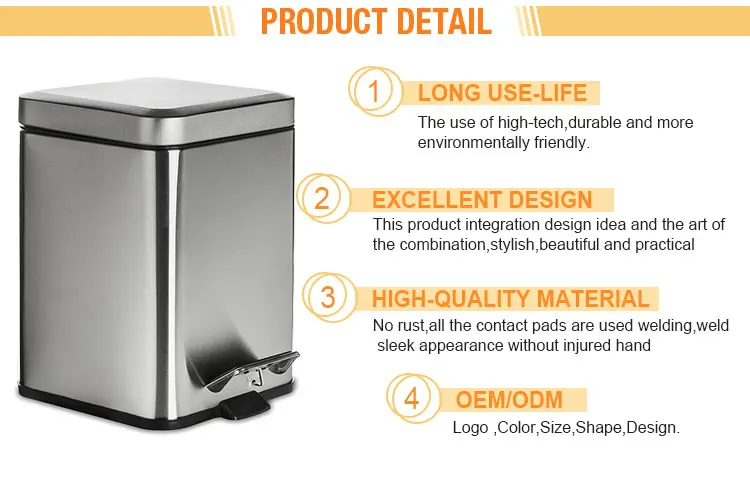 Commercial Advertising Waste Bin Stainless Steel Customized Foot Open ...