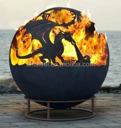 Garden Outdoor Metal Sphere World Map Globe Fire Pits for Sale