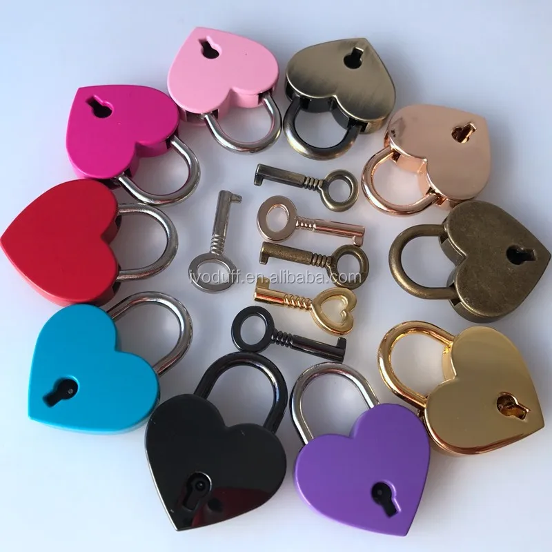 Padlock Vintage Antique Style Padlock Key Lock Heart Shaped (assorted ...