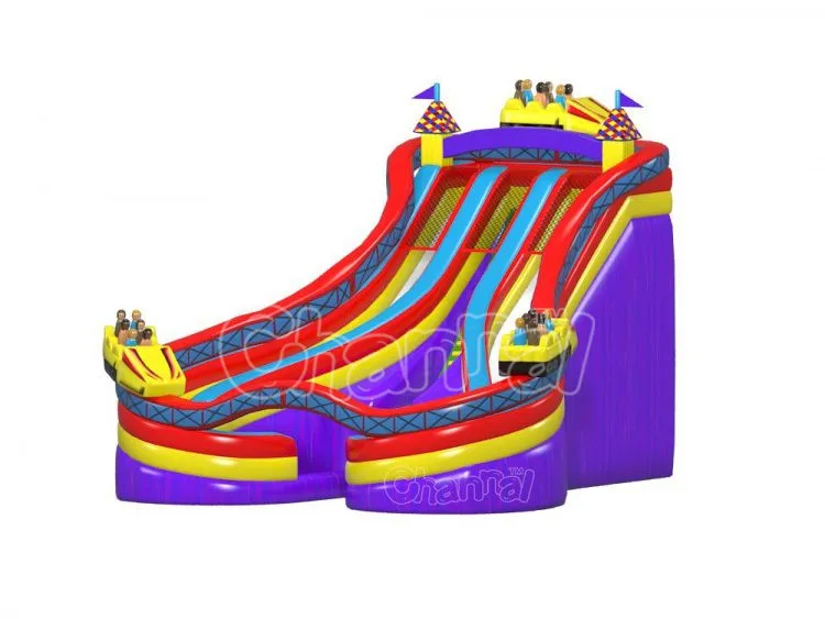 Roller Coaster Slide Obstacle Course Jumper Moonwalk Inflatable ...