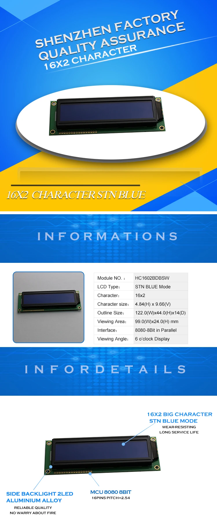 Monochrome Lcd Display 16x2 Character Programmable Lcd Display Buy