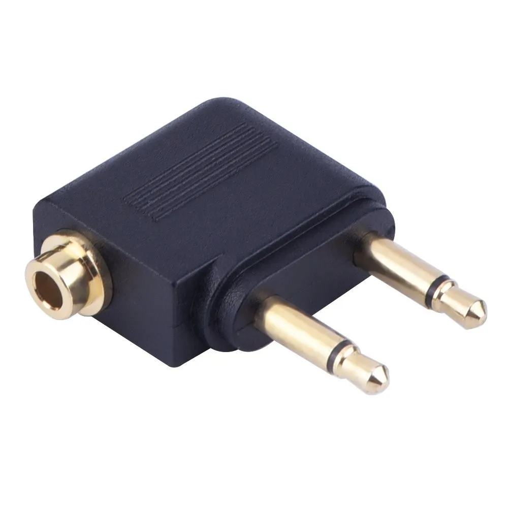 Dual 3.5mm Male to 3.5mm Female Airplane Headphone Adapter