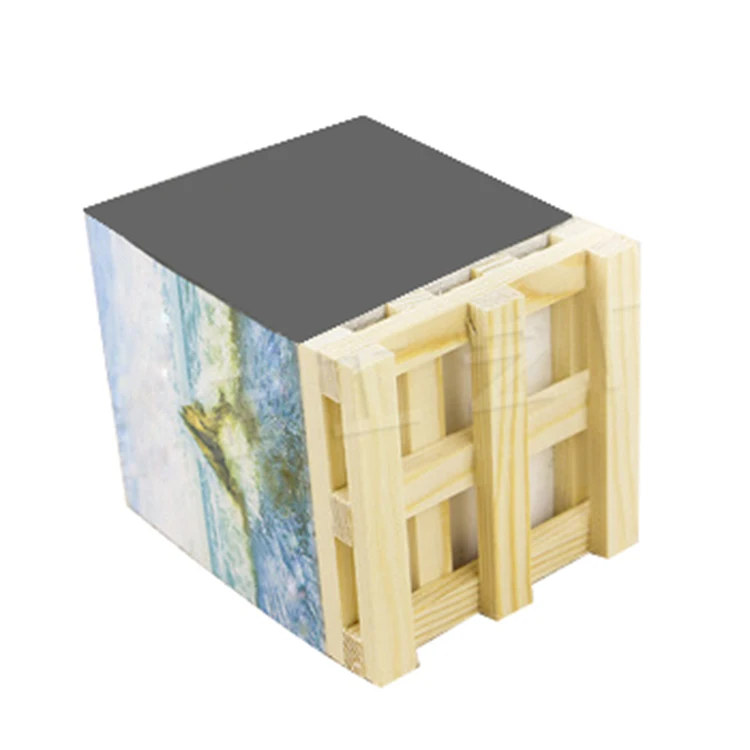 OUV Custom Promotion 3D Memo Paper Block Sticky Note With Wooden Pallet ...