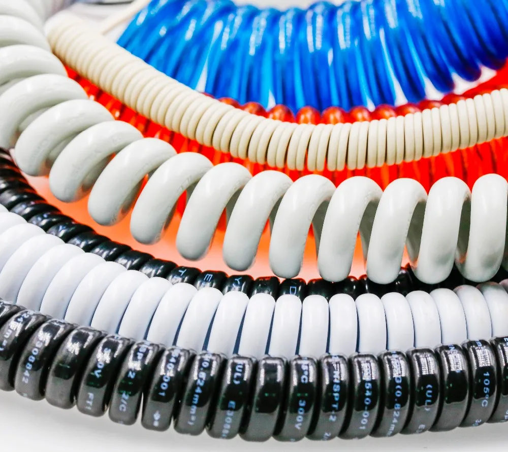 Sc-0987c Spring Spiral Power Cable Coiled Cord For Home Appliance - Buy Tpu Pur Spiral Cable ...