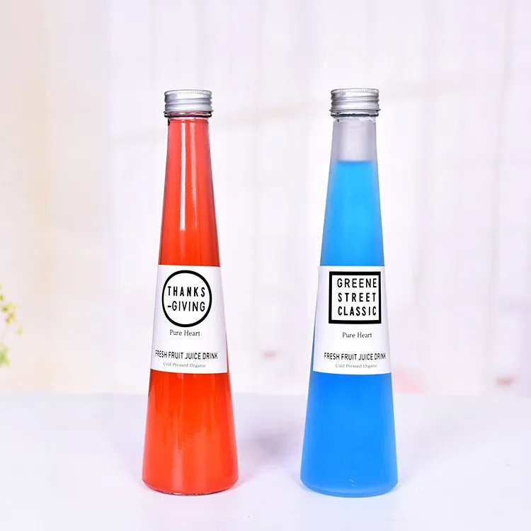 Wholesale Special Design Triangle Shape Frosted 300ml Glass Juice ...