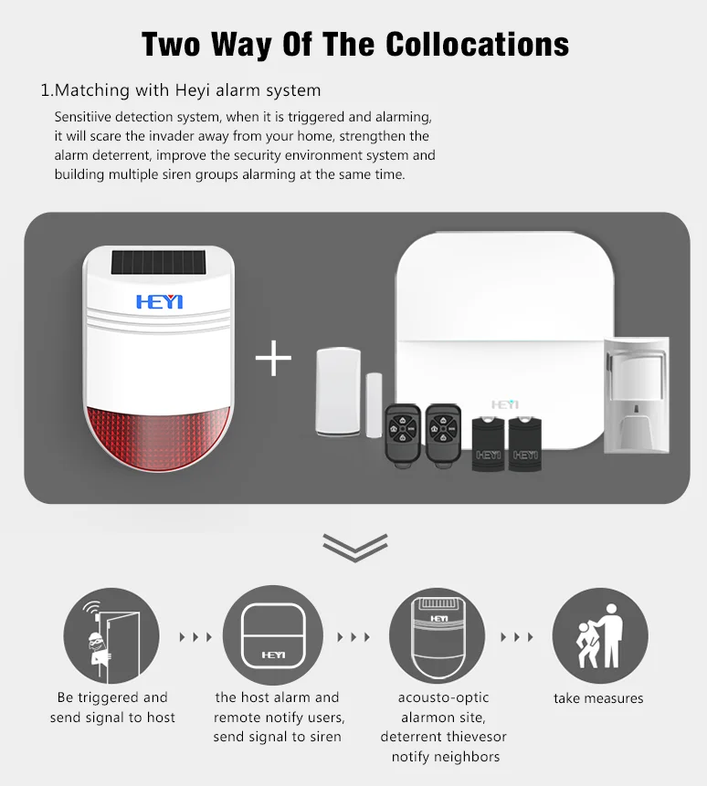 HEYI-6107S Anti Theft Sound Strobe Light Siren Live Alarm