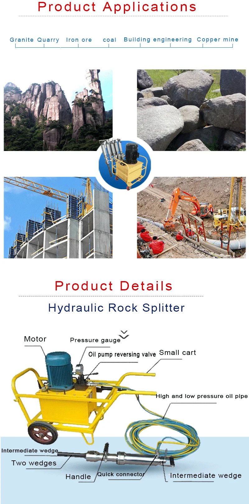 Hydraulic Granite Quarry Stone Splitter - Efficient & Portable