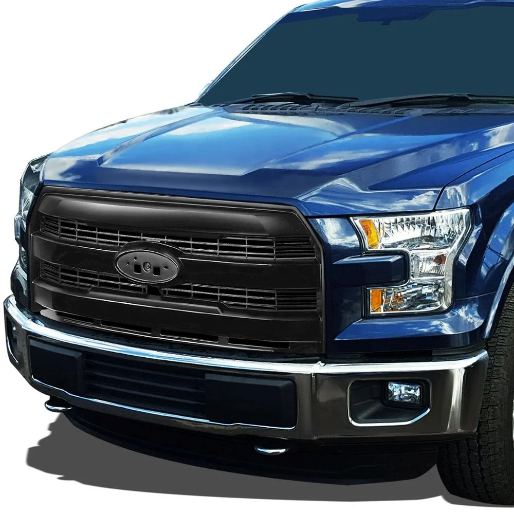 Front Bumper Upper Grille For Ford F-150 2015 Abs Matte Black ...