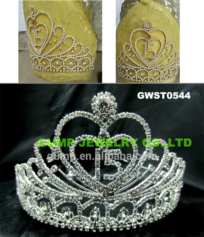 Number 15 with Crown - Celebrate with a Rhinestone Tiara
