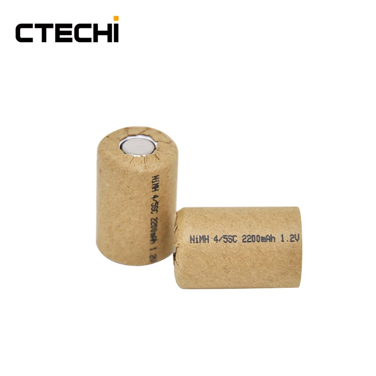 CTECHi Rechargeable Nimh Cylindrical 1.2V 4/5 SC 2200mAh Battery ...