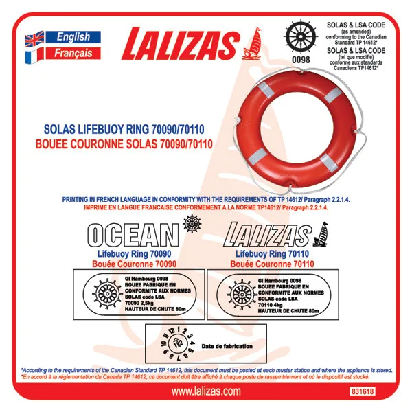 Lalizas Solas Life Buoy Ring With Ce Certificate - Buy Life Buoy Ring ...