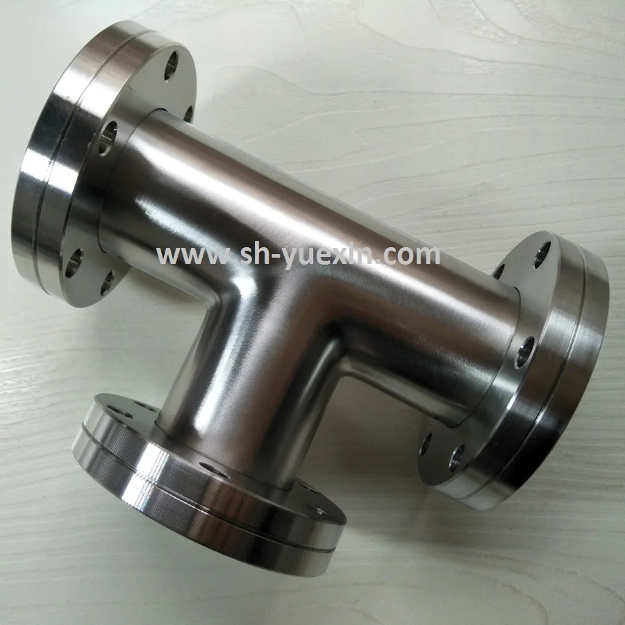 Ultra High Vacuum DN40 CF35 CF Tee 3 Way Cross Reducers Flanges