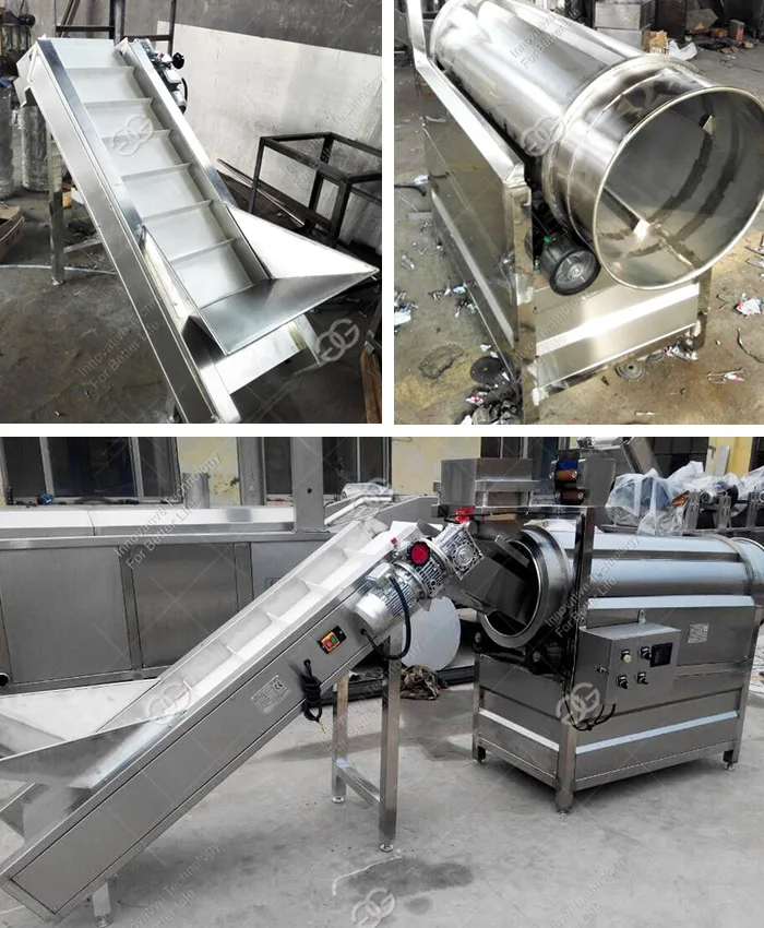 Drum-type Snacks Potato Chips Puffed Food Flavoring Seasoning Machine ...