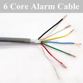 White Color 6x0.22 Shield Alarm Security Cable 6 Core Cca 100m Reel ...