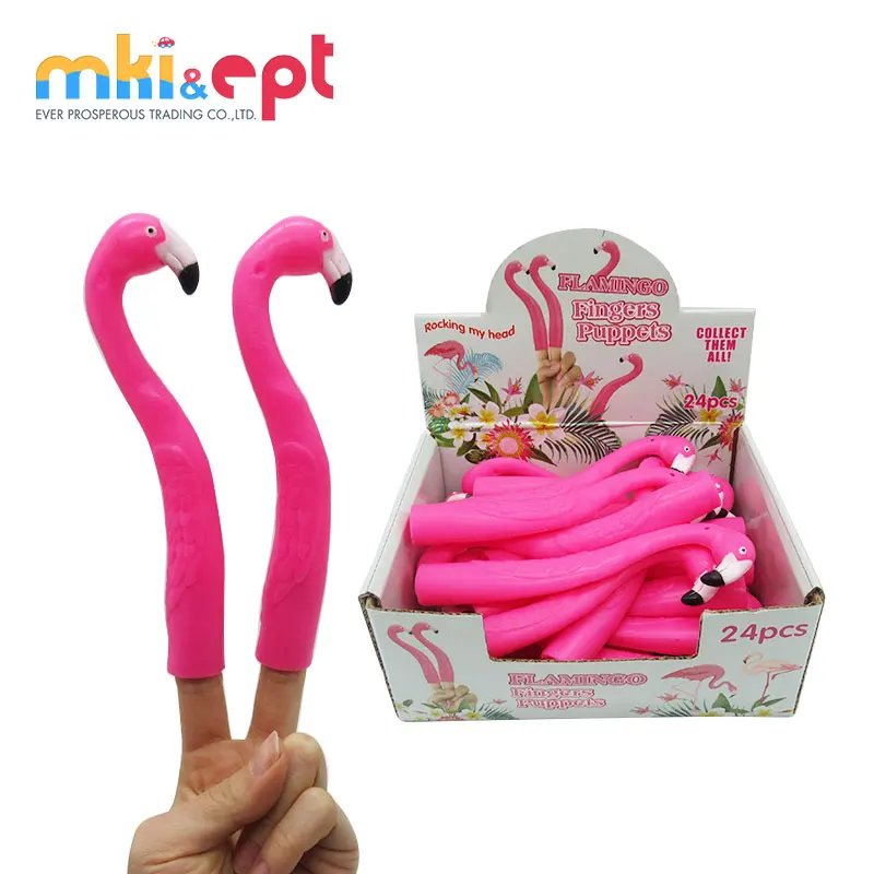 EPT Cute Flamingo Rubber Finger Puppets for Kids to Play