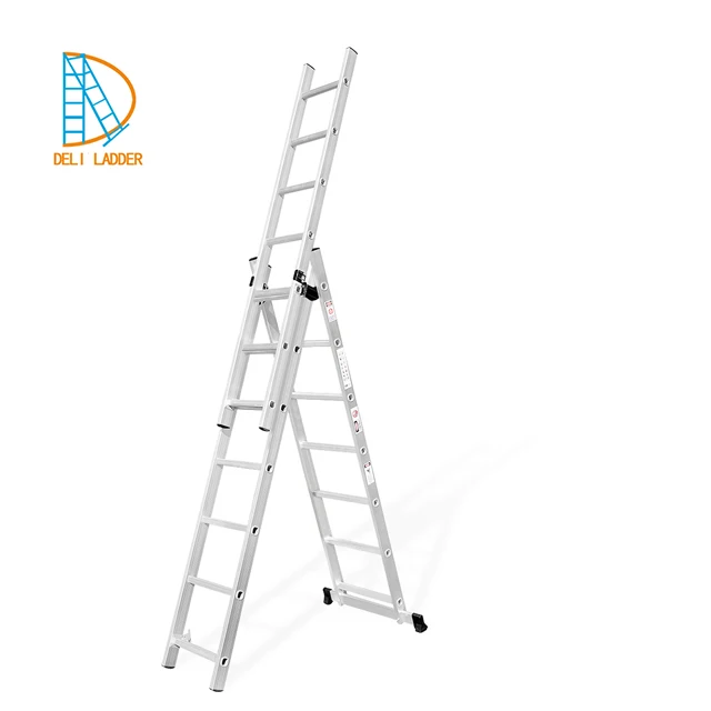 Deli Extension Ladder 15 Meter - Aluminum, Shrink Wrapped