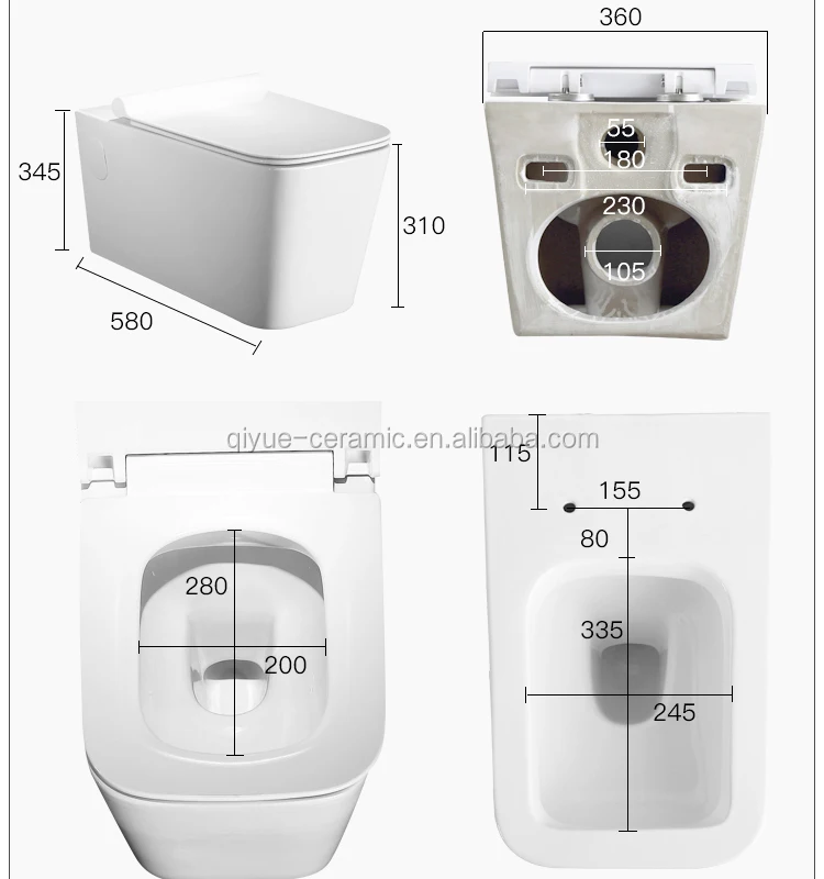Productos sanitarios de cerámica modernos montados en la pared, WC ...