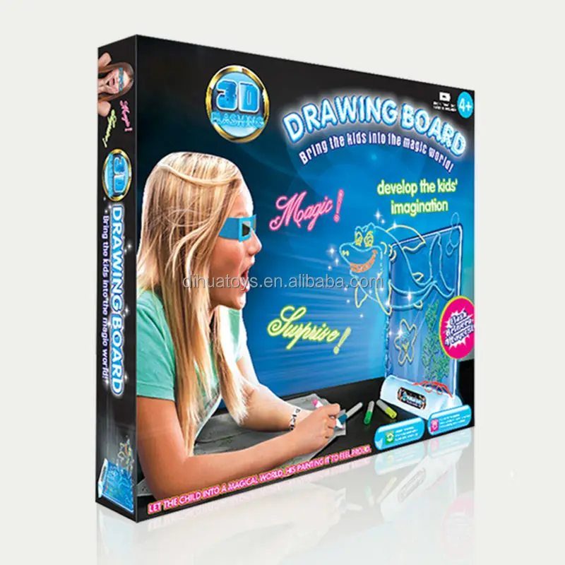 3d Led Writing Board With Light & Kids Drawing Board Toy - Buy Drawing ...