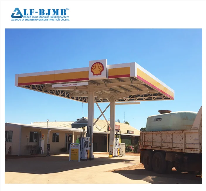Galvanized And Prefab Steel Structure Design Petrol Station Gas Station ...