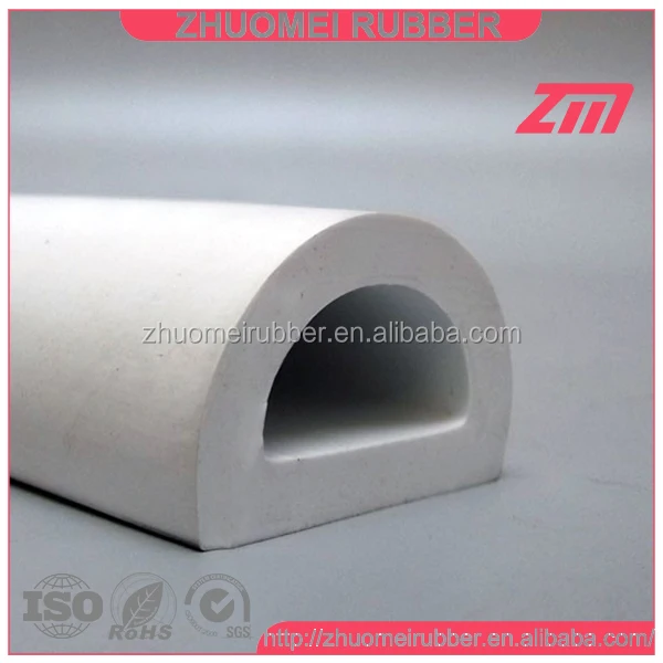 D Shape Extruded Rubber Bumper Strips - Impact Absorption