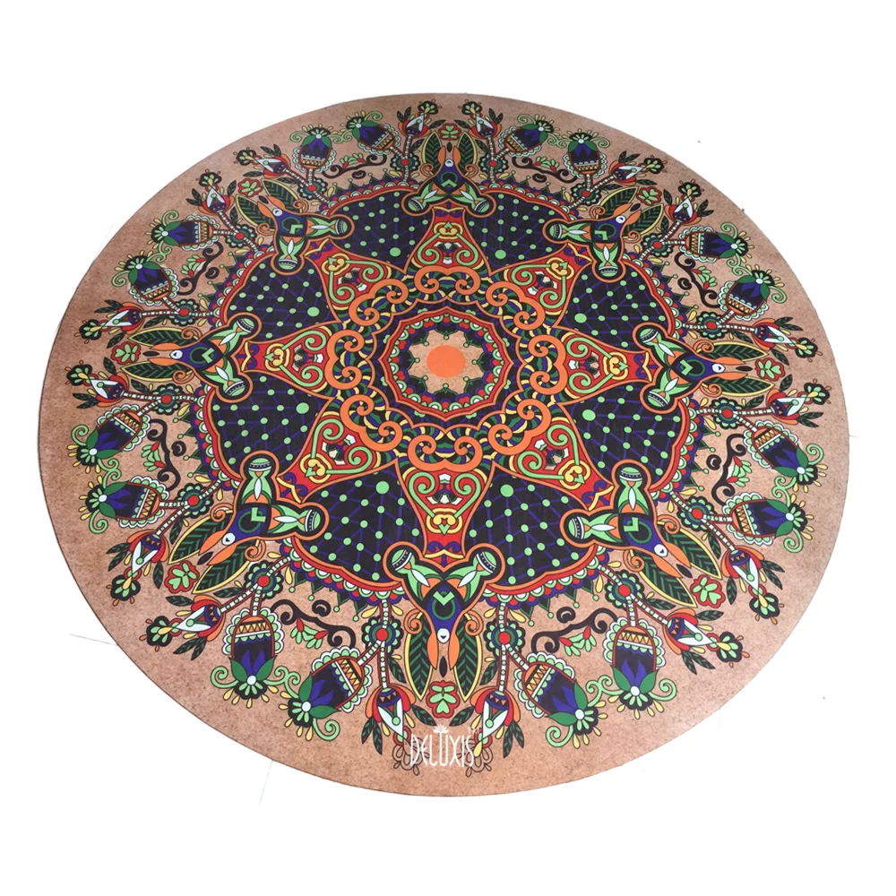 Custom Eco Friendly Digital Printed Suede Natural Rubber Round Yoga Mat ...