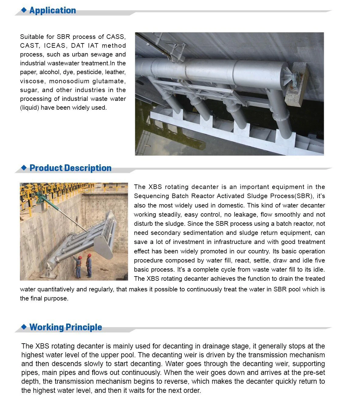 Iso9001 Rotary Water Effluent Sbr Rotating Decanter - Buy Rotating ...