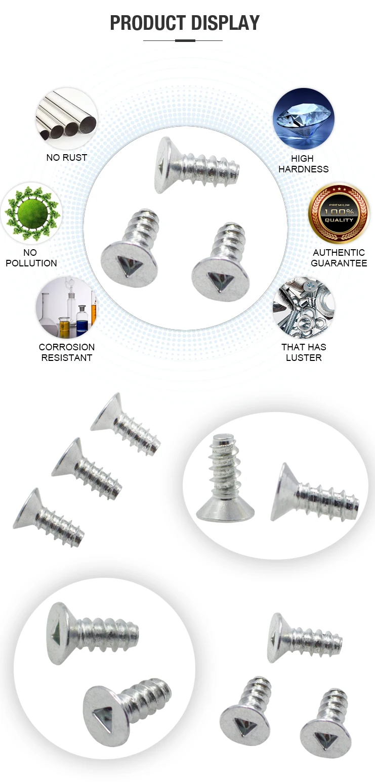 Silver Galvanized Self Tapping Triangle Security Screw M4x10 - Buy ...