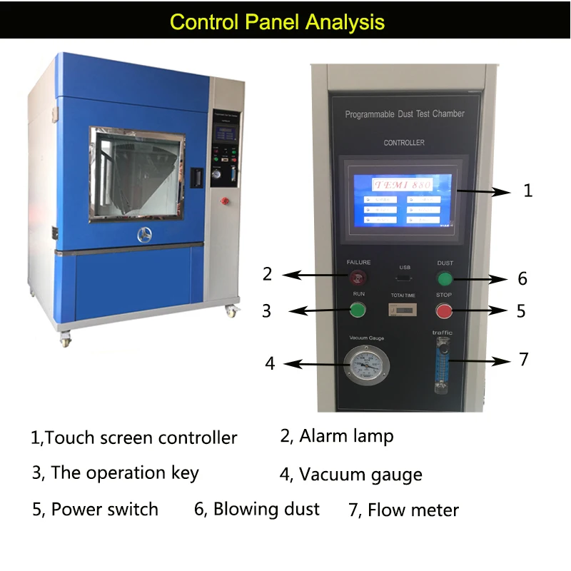 IEC60529 IP5X IP6X Lab Programmable Sand Dust Test Chamber