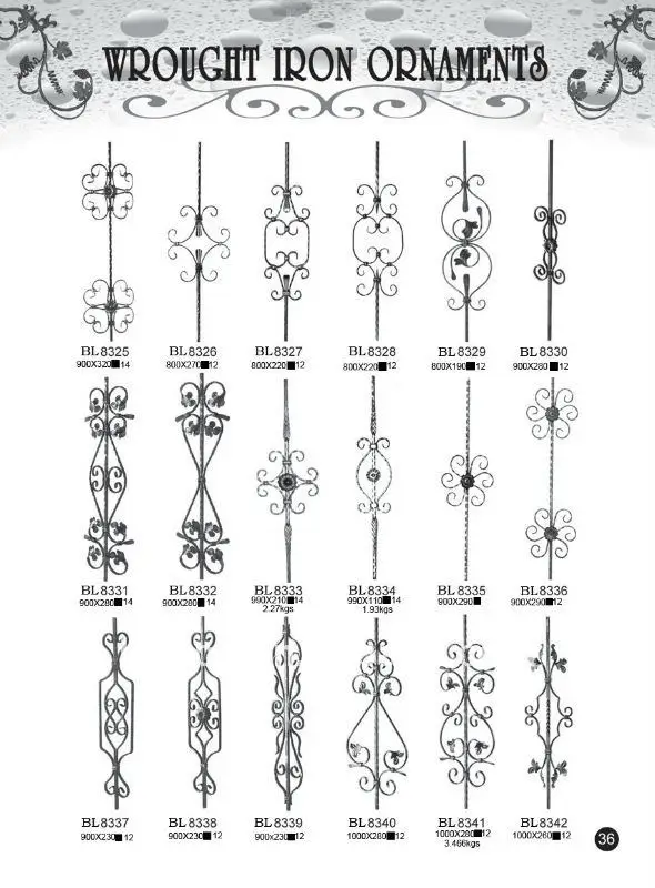 Factory Handcrafted Forged Iron Elements Design for Staircase Fence of ...