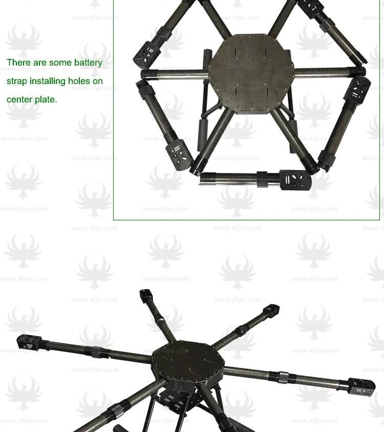 Jmrrc Hexacopter V1000hz Carbon Fiber Frame Kit,Cross-folding ...