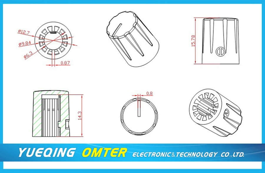 1084 1/4 Colored Shaft Knob For Potentiometer Knobs - Buy 1084 1/4 Colored Shaft Knob For ...