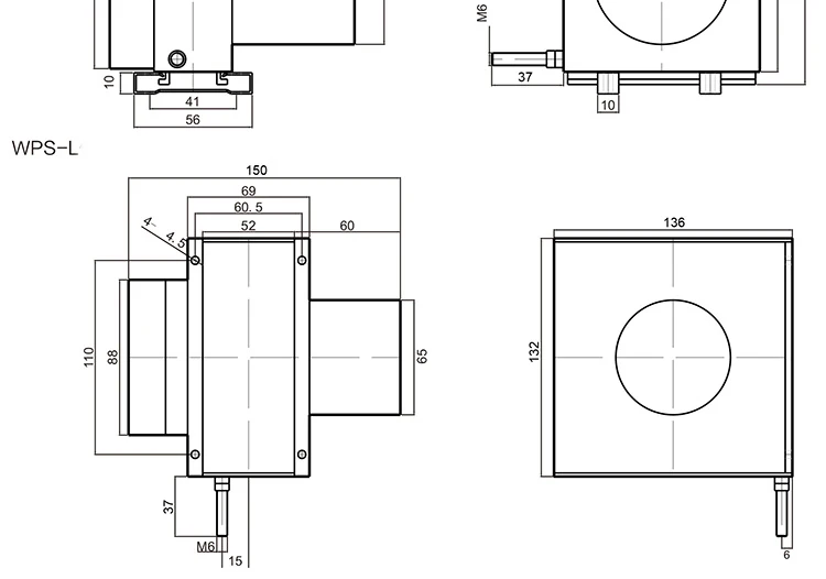 6000mm Current Output String Potentiometer Wire Rope Sensor For ...