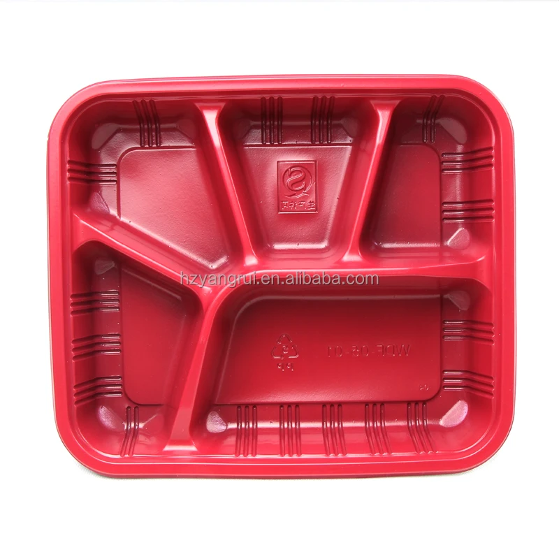 Restaurant Take Away Disposable Plastic 5 Compartment Food Container ...