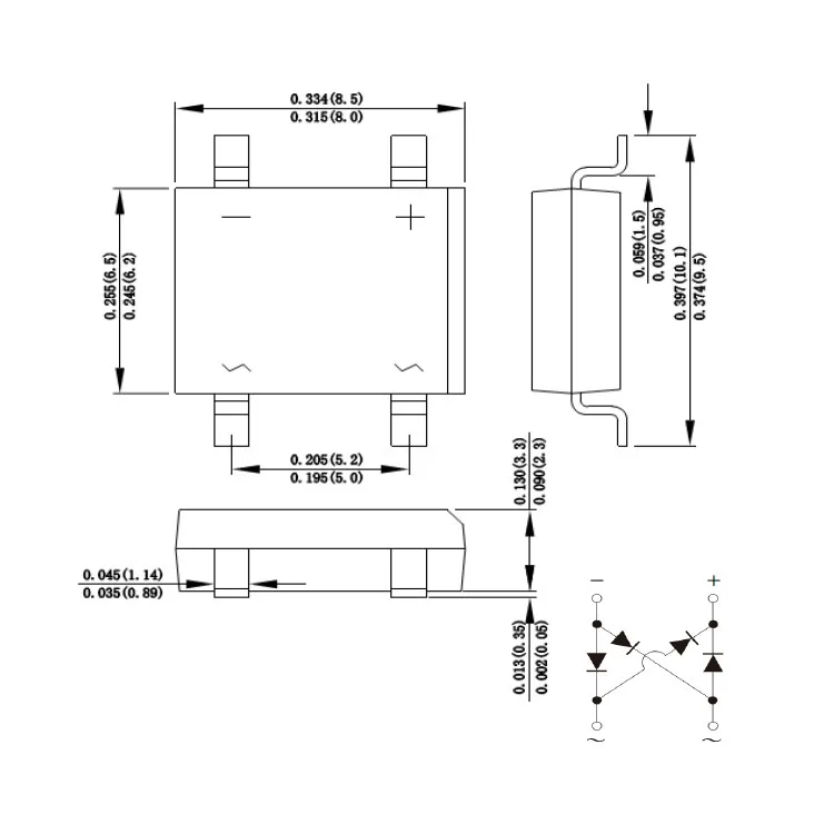 LCE DIP High Current Bridge Rectifier GBU810 for General Use
