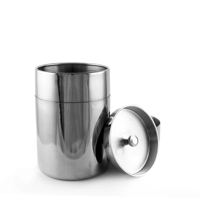 Stainless Steel 304 Round Tea Caddy Container With Cover For Loose Tea ...