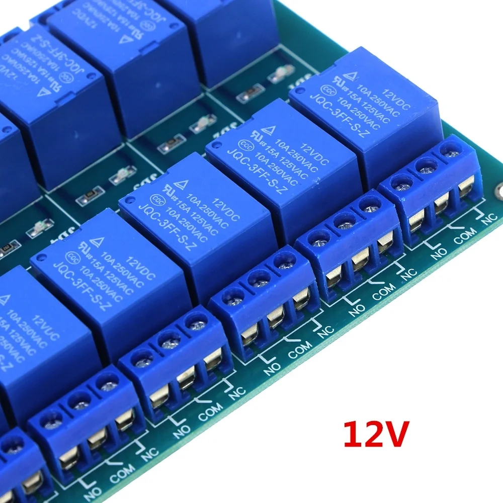 Dc 5v 12v Sixteen 16 Channel Relay Module Interface Board With ...