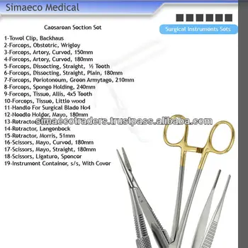 Caesarean Section Set - Buy Towel Clip Backhaus Forceps Obstetric ...